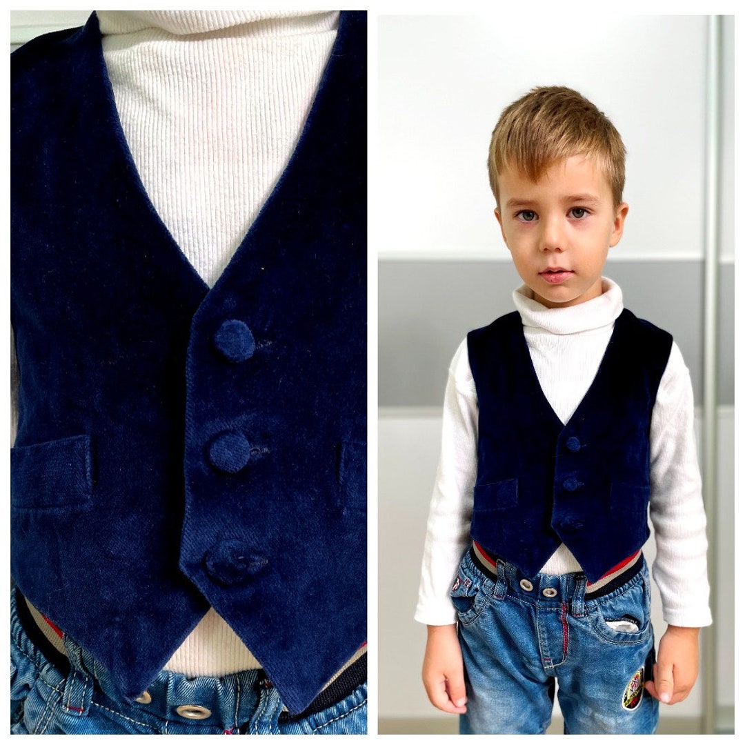Gift for Kids 2T Kids Clothing Boys Vest Kids Vest Vintage Kids Navy ...