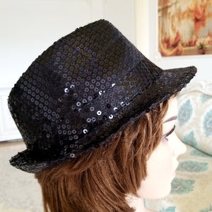Disco Accessories Disco Cap Disco Hat Black Sequins Cap Women - Etsy