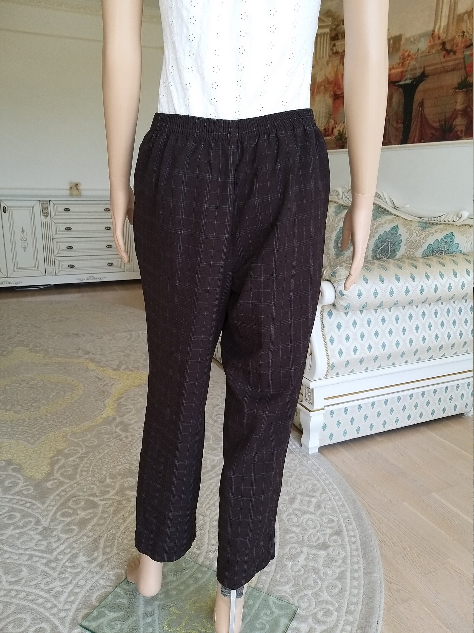 Retro Pants womens Pants womens Plaid Pants Checkered Pants | Etsy