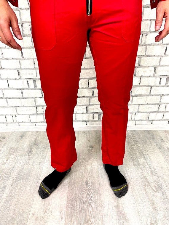 One Piece red Coveralls vintage red Jumpsuit mens Ove… - Gem