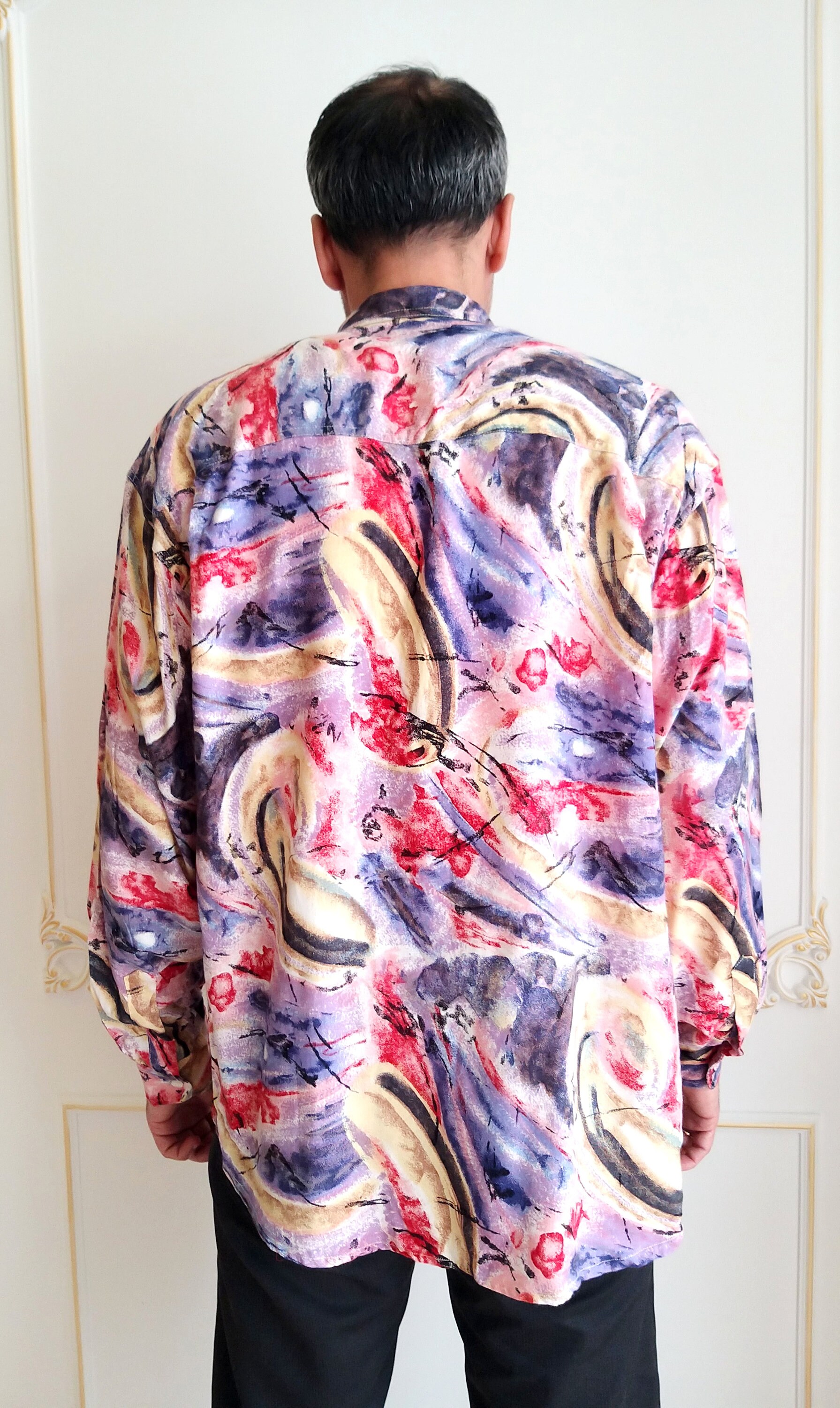 Mens shirt Abstract print mens Abstract shirts festival shirt | Etsy