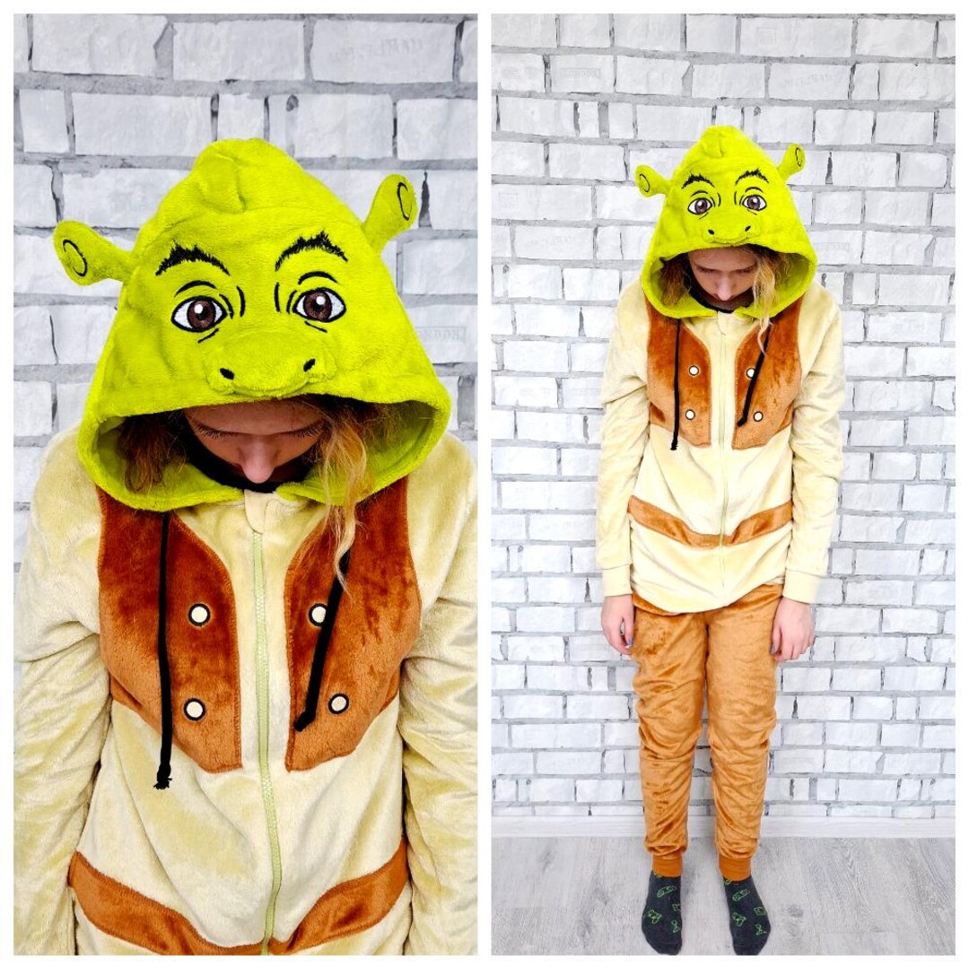 ADULT Shrek Costume S Halloween Costume Cosplay Simpsons Kigurumi ...