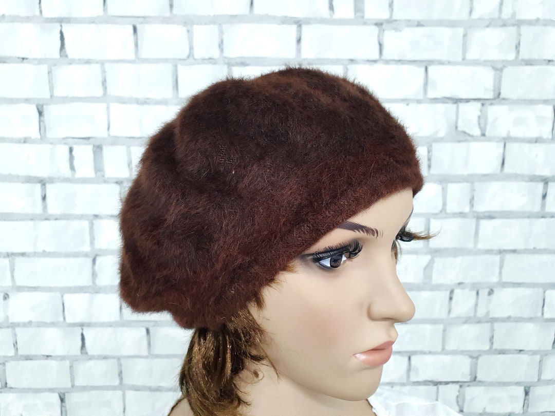 Brown Beret Spring Hat Brown Wool Spring Beret Angora Beret - Etsy
