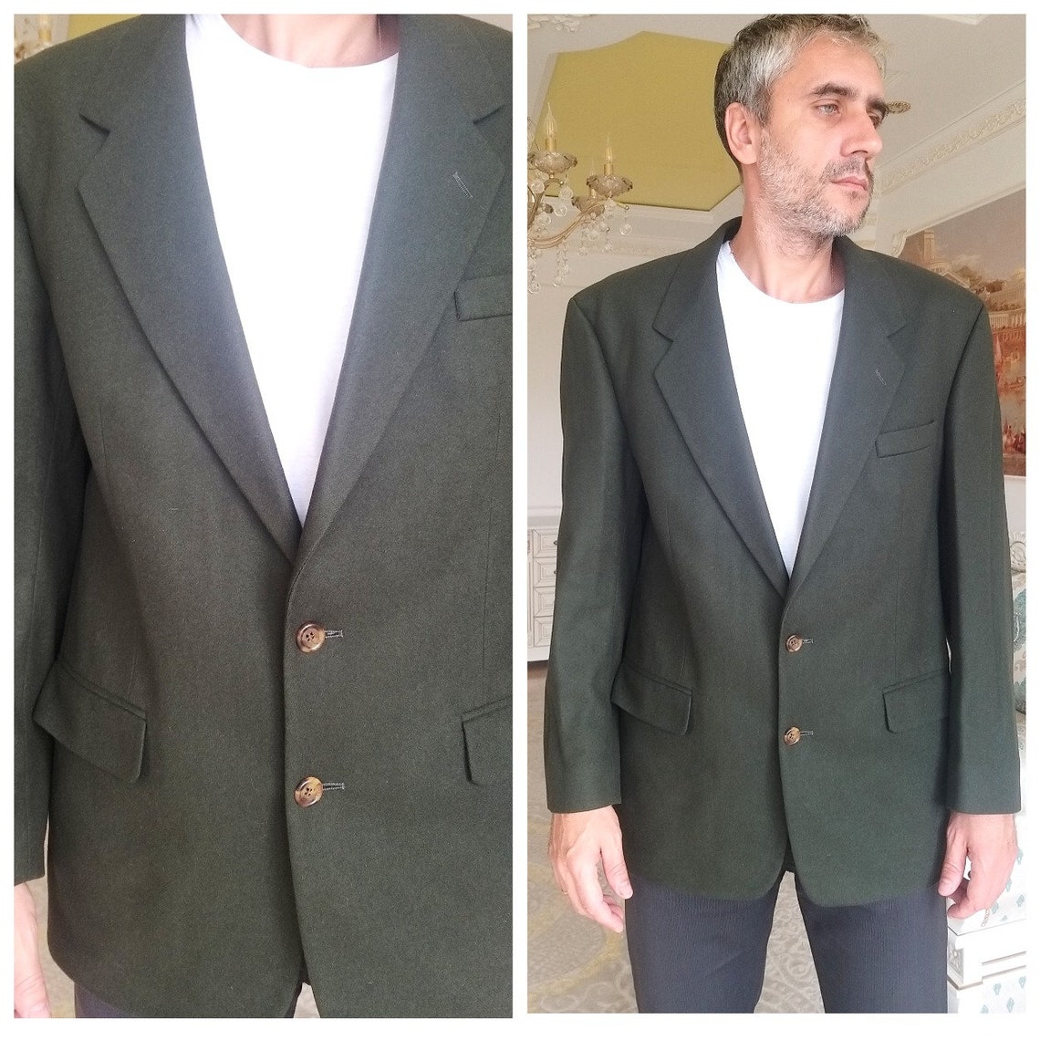 Mens blazer M Khaki blazer Mens jackets Wedding blazer Retro | Etsy