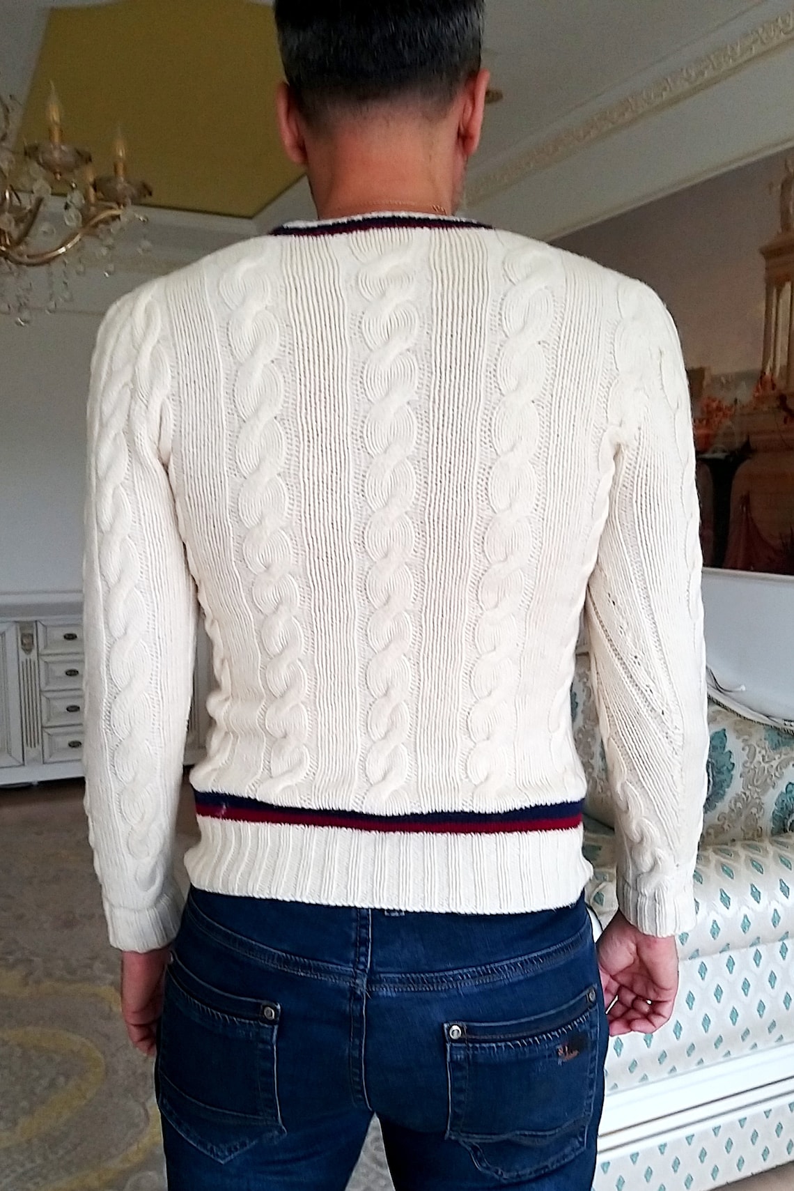 Mens Sweater White Sweater Mens Jumper Mens Pullover Winter - Etsy