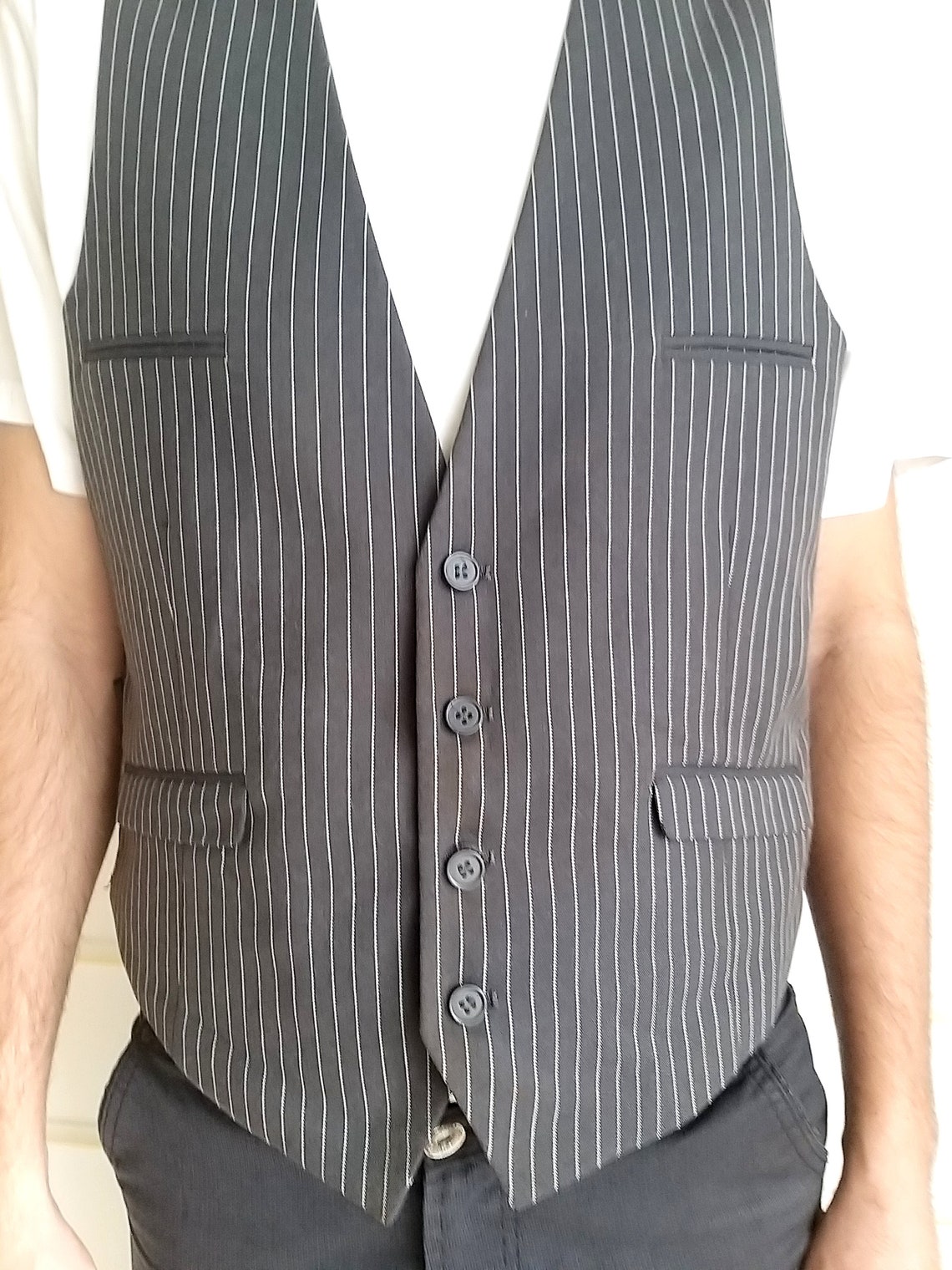 Father gift vest mens striped vest wedding Vest Groom Vest | Etsy