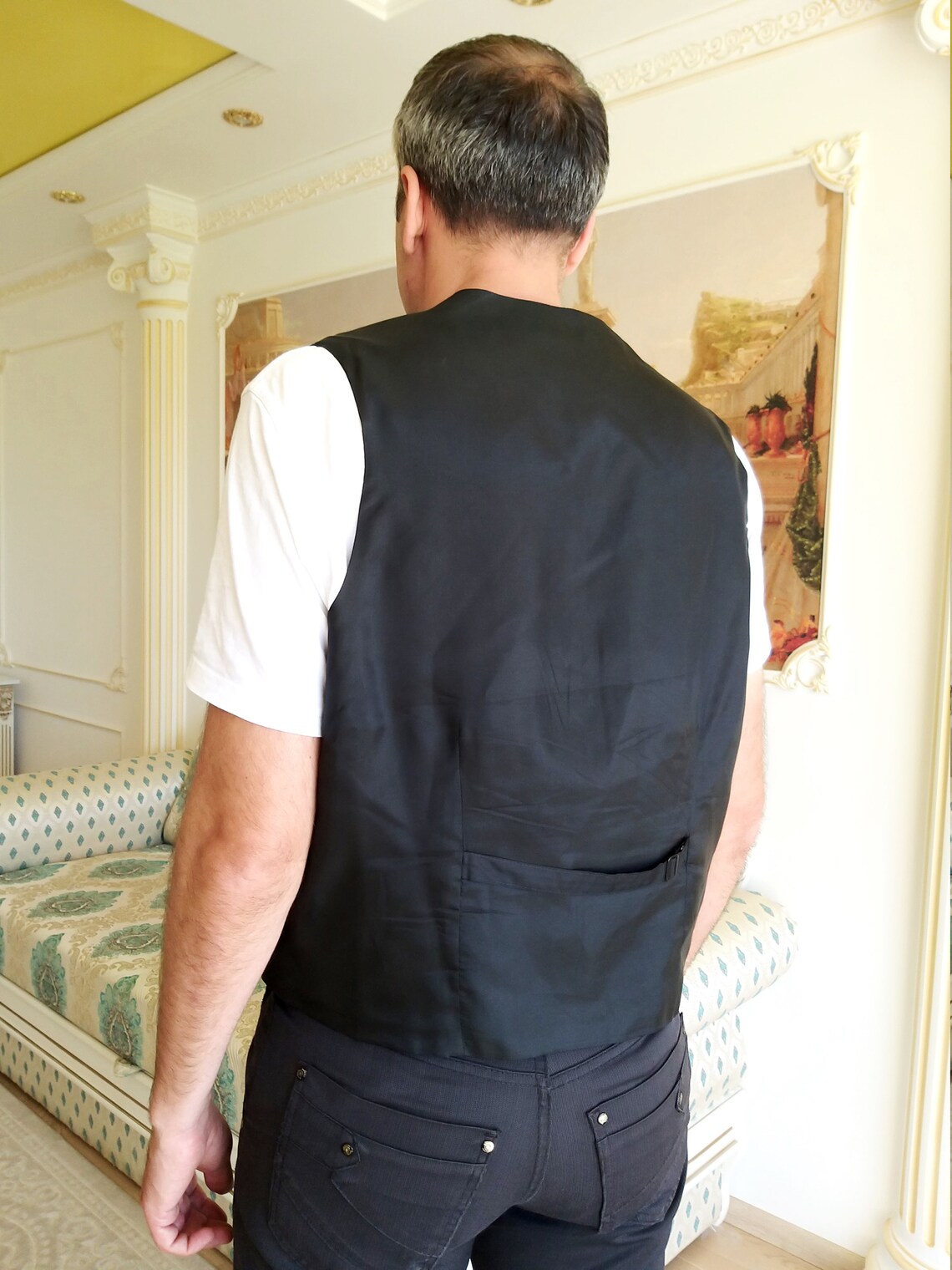 Floral Vest Mens Boho Vest Flower Vest Mens Vest Wedding Mens Waistcoat ...