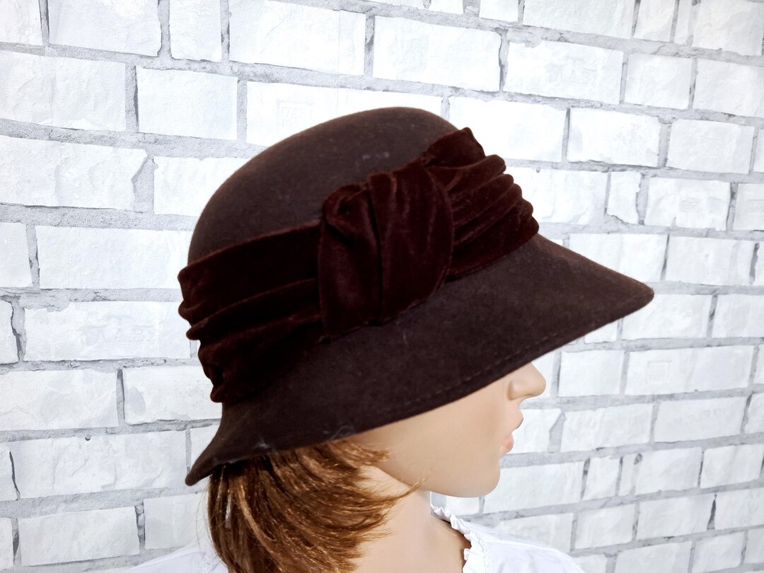 Brown Wool Hat Brown Hat Cloche Hat Formal Hats Womens Classic Hat ...