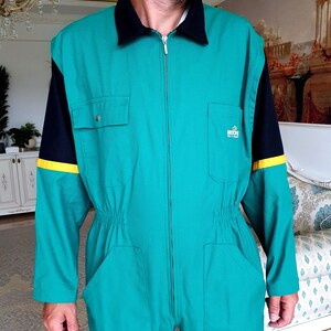 One Piece Green Coveralls Vintage Green Jumpsuit Mens Overalls Zip up ...