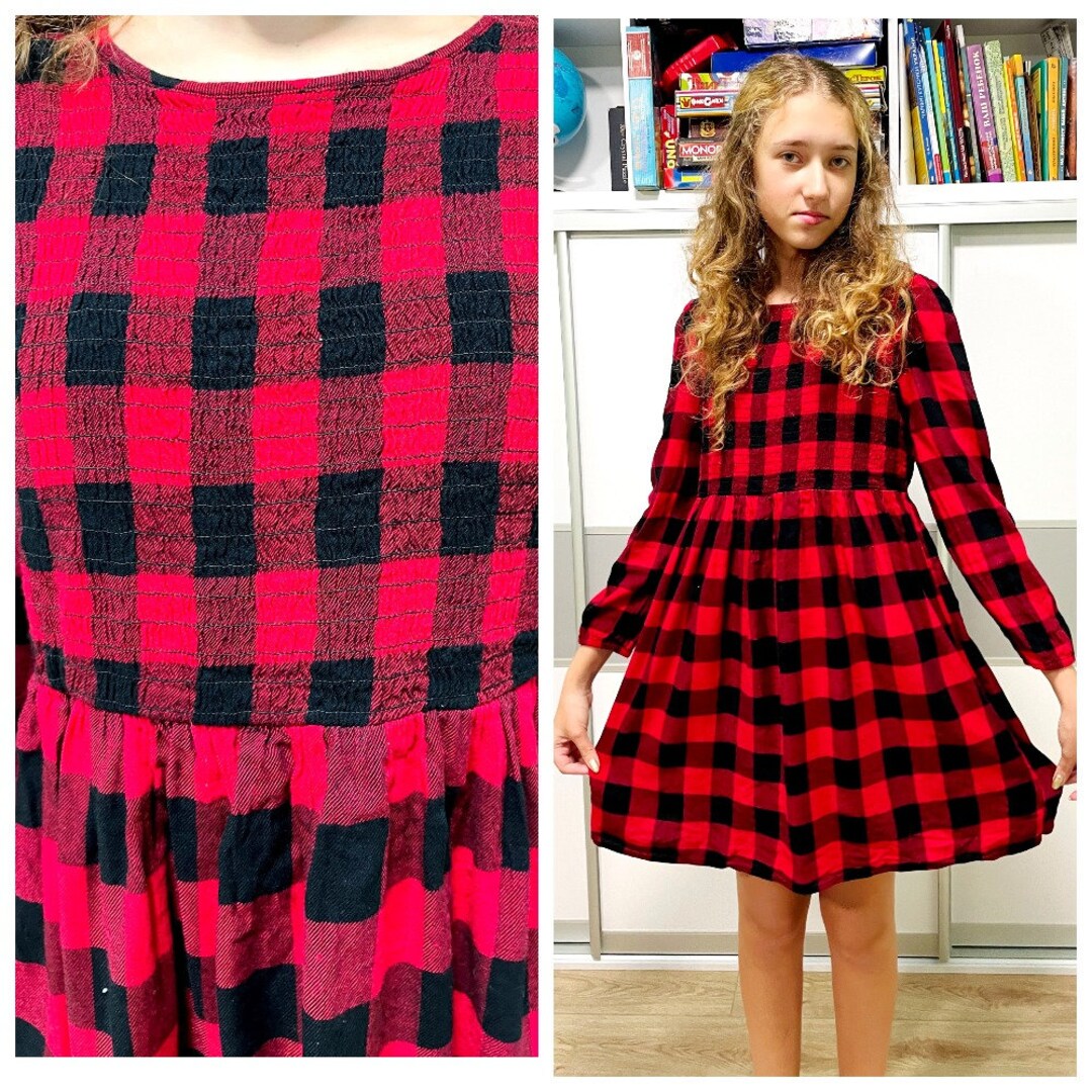 X Mas Gift Christmas Gift Christmas Dress Girls Dress Tartan Dress ...