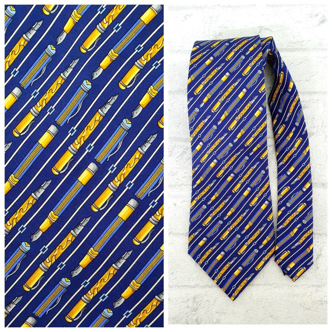 Navy Blue Tie Wedding Tie Bridal Tie Fountain Pen Print Tie Groom Tie ...