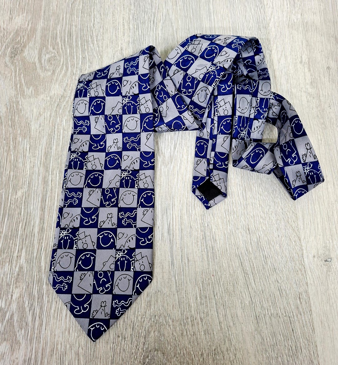 Vintage Gray Blue Mr Men Little Miss Collectible Tie Novelty Unlimited ...