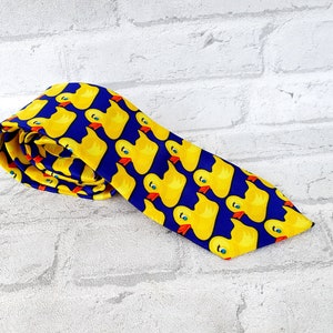 Rubber Duck Print Tie Duck Necktie Mens Tie Groom Tie Groom Girt Bird ...