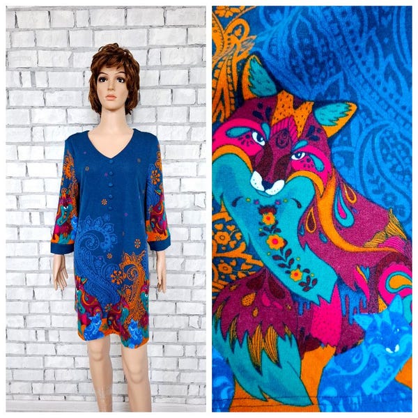 Fox Print Dress - Etsy