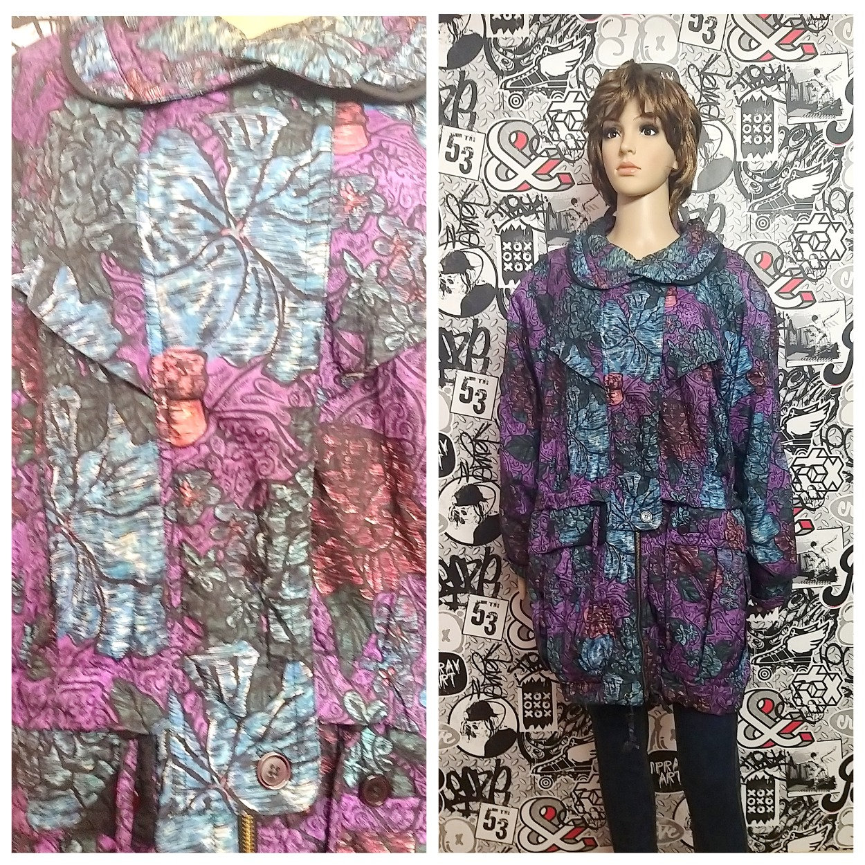 Abstract Ski Jacket Retro Ski Jacket Snowboarding Jacket Warm | Etsy