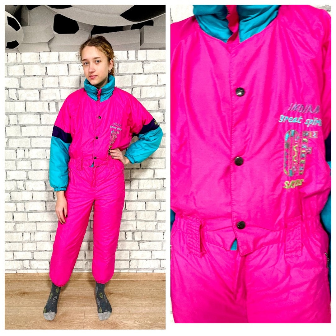 Girl Ski Suit 90 Ski Suit Pink Ski Suit Kids Ski Suit Mountain Clothing ...