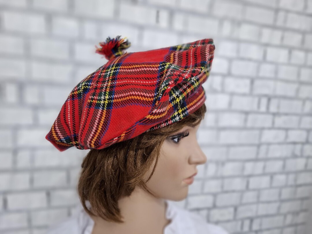 Headwear Retro Hat Scotland Hat Wool Hat Tartan Mohair Beret Scotland ...