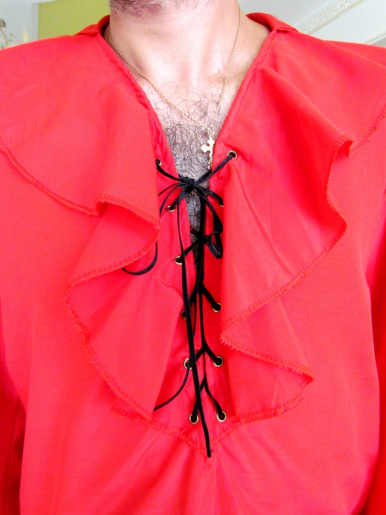 Mens Ruffle shirts Pirate Shirt Costume Shirts red Ruffle | Etsy