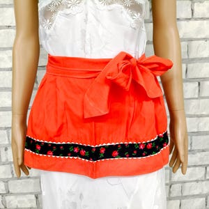 Red Dirndl Apron Half Apron Cotton Apron Oktoberfest Clothing French ...