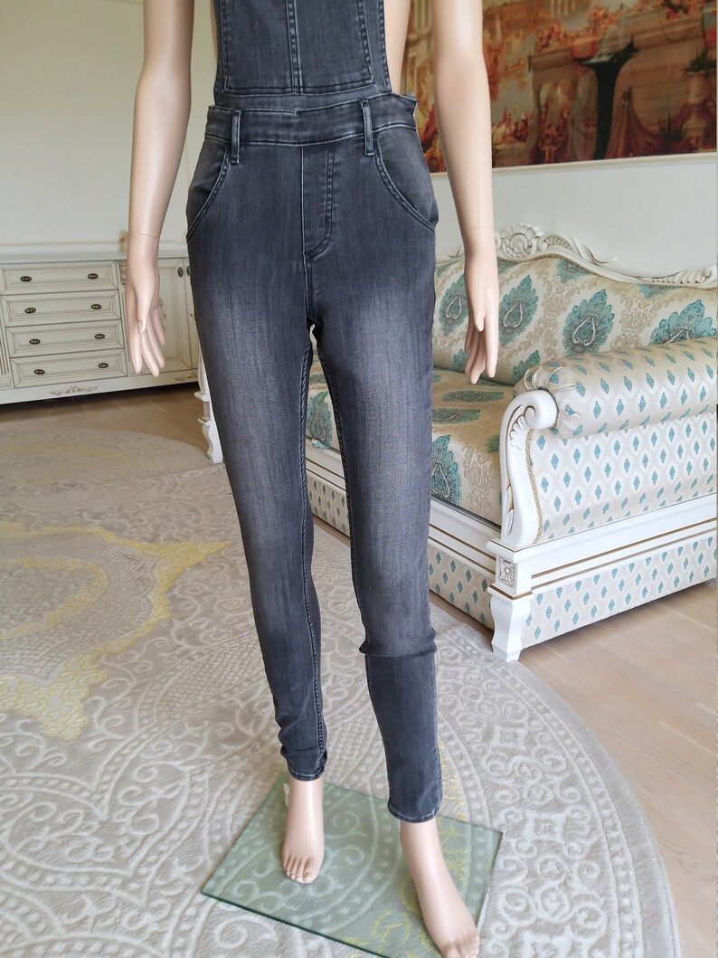 Black jean jumpsuit Denim jumpsuit Denim Overall Black womens | Etsy