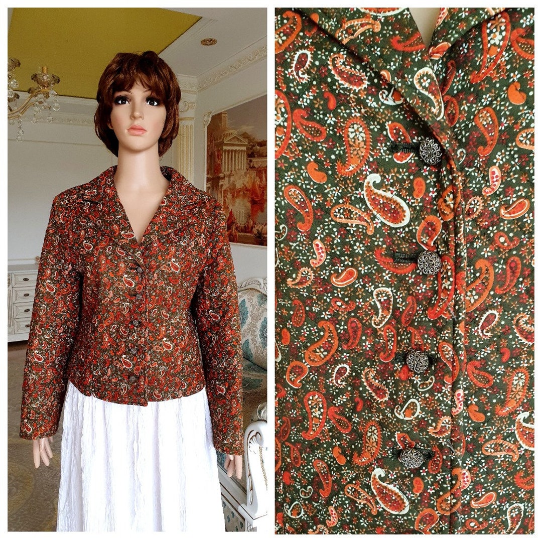 Paisley Print Jacket L Womens Jacket Womens Blazer Women's Clothing ...