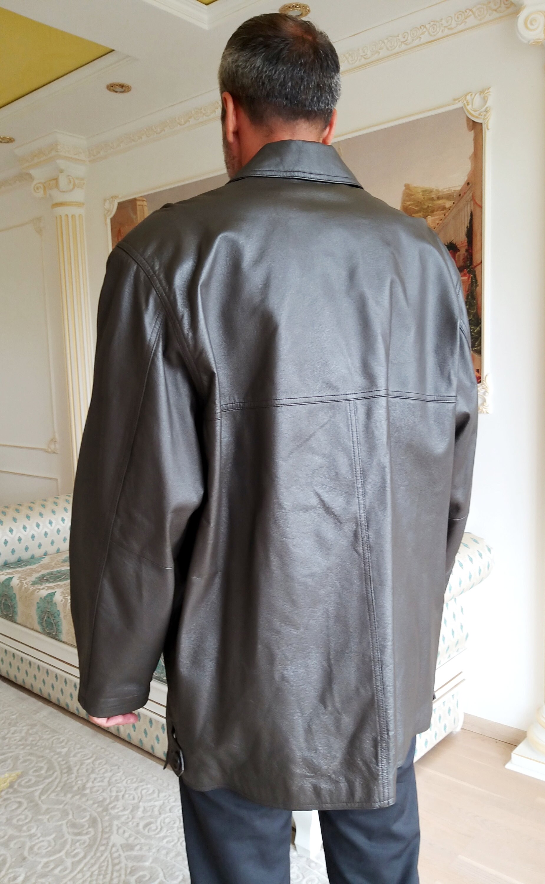 Mens Leather Coat vintage mens Leather Clothing mens Trench | Etsy