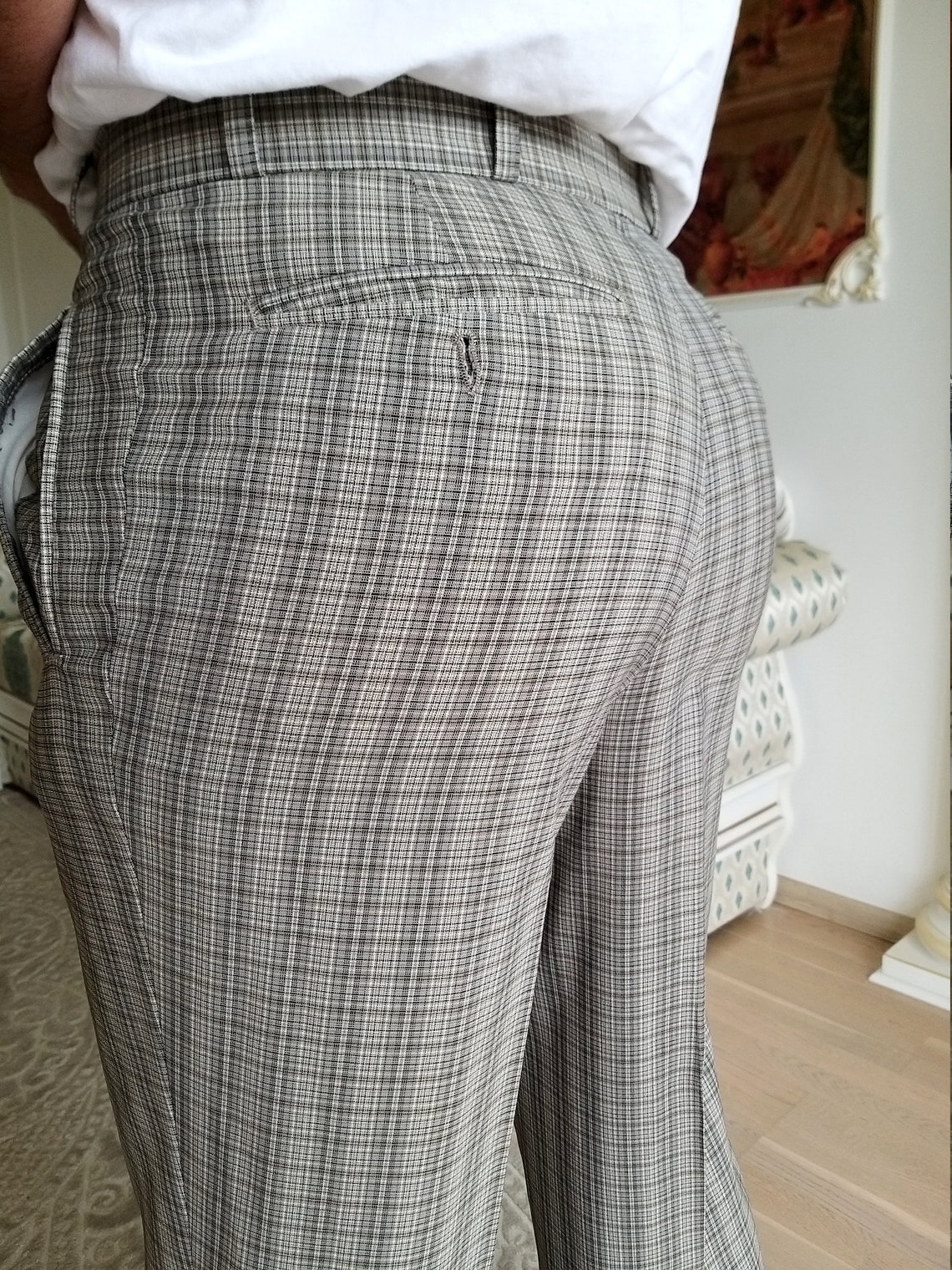 Mens Gray Pants Retro Pants Mens Pants Checkered Pants Plaid - Etsy