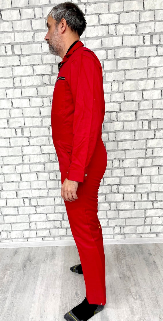 One Piece red Coveralls vintage red Jumpsuit mens Ove… - Gem