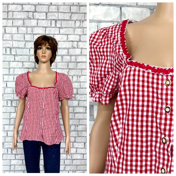 Red Gingham Shirt - Etsy