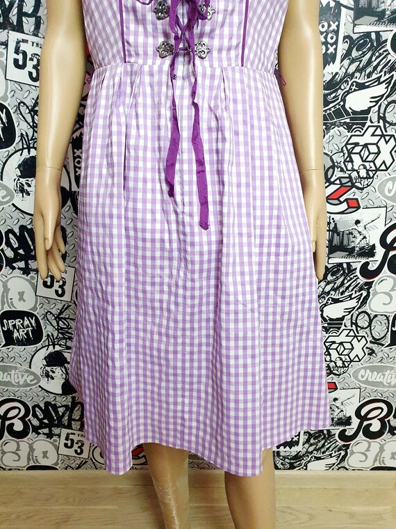 purple Gingham Dirndl Dress Oktoberfest Clothing Ba… - Gem