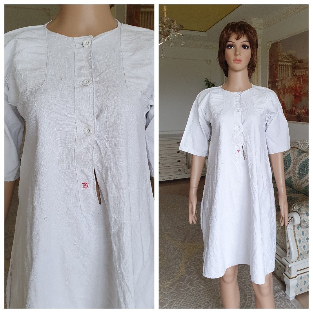 20s Antique Linen Dress Antique Dress Chemise Antique Nightshirt ...