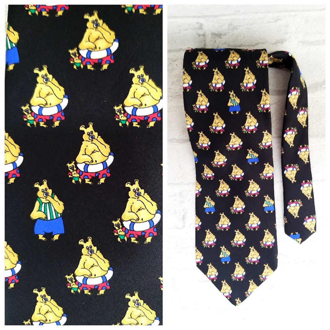 Wedding Tie Bear Tie Mens Tie Bear Necktie Groom Tie Silk Tie Silk ...