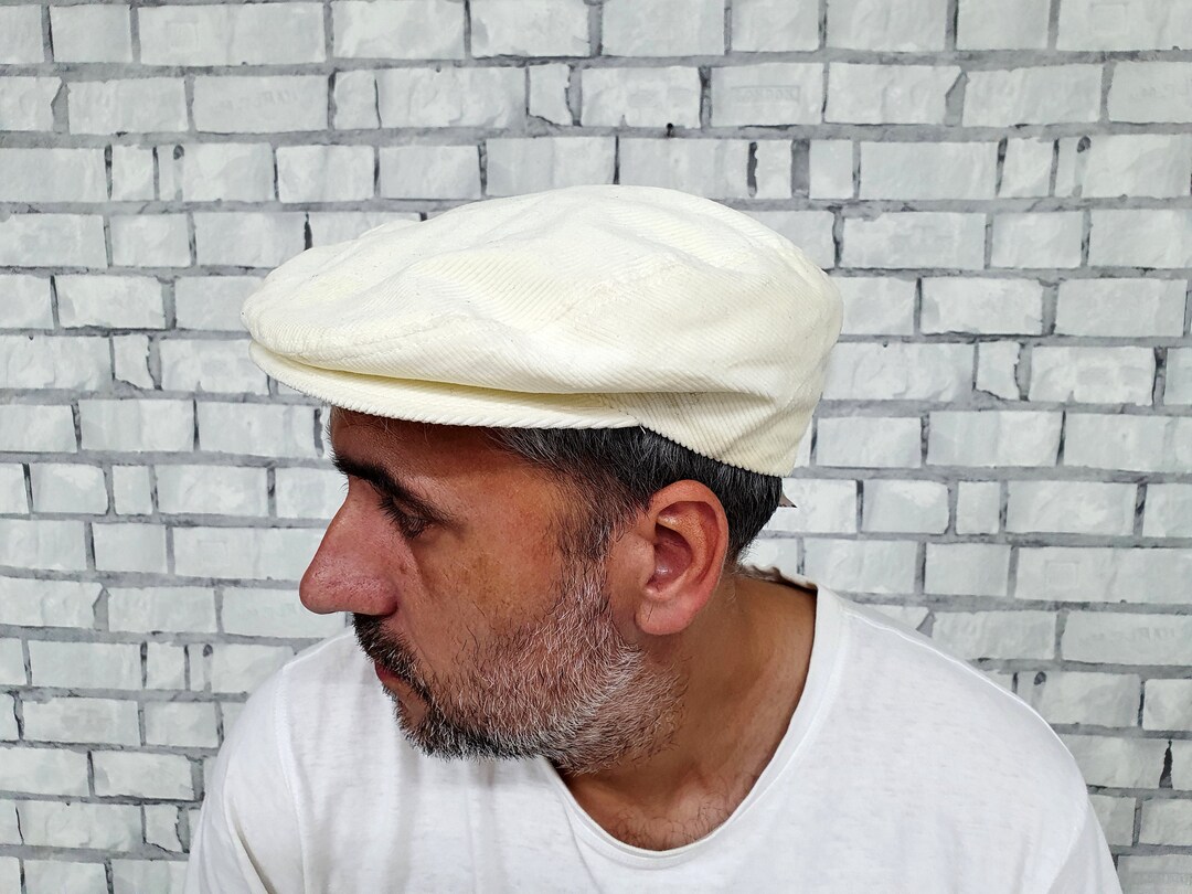 Ivory Corduroy Cap Flat Cap Mens Cap Mens Newsboy Cap Gatsby Hat Ivy ...