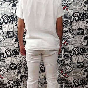 Mens White Pants Retro Pants White Linen Pants Chino Pants Mens Pants ...