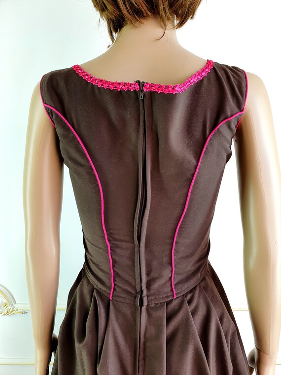 brown pink Dirndl floral dress Oktoberfest Clothing… - Gem