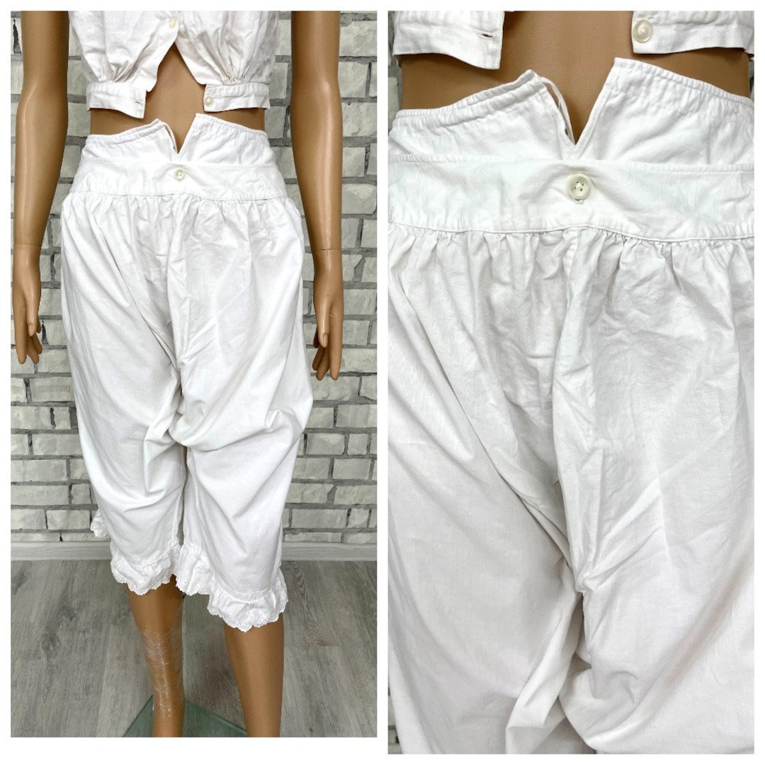 Womens Bloomers M Victorian Bloomers Antique Bloomers Edwardian Bloomers White Cotton Bloomers ...