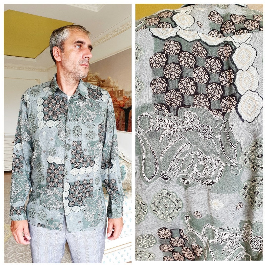 Mens Shirt Long Sleeve Shirt Abstract Shirts Casual Shirts Abstract ...