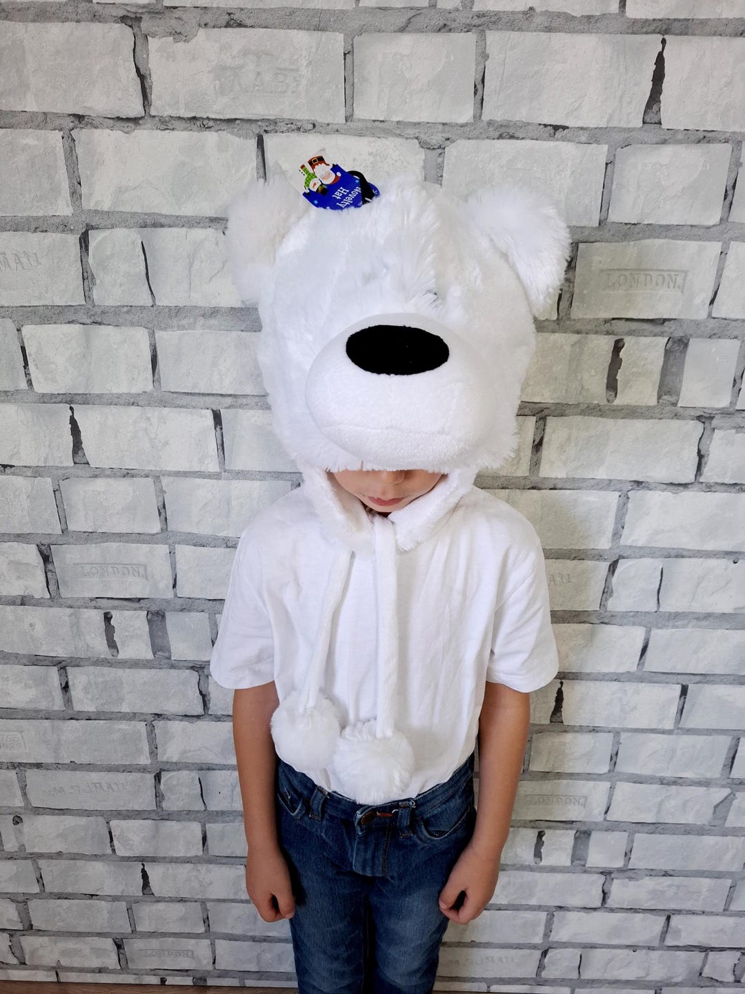 Costume Hat White Polar Bear Hat Animal Hats Winter Hat Kids Hat Fur ...