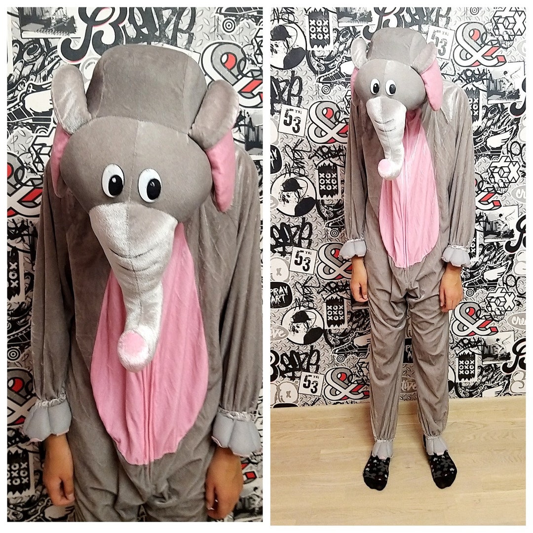 Kids Child Elephant Kigurumi 12 Kids Cosplay Elephant Costume Halloween ...