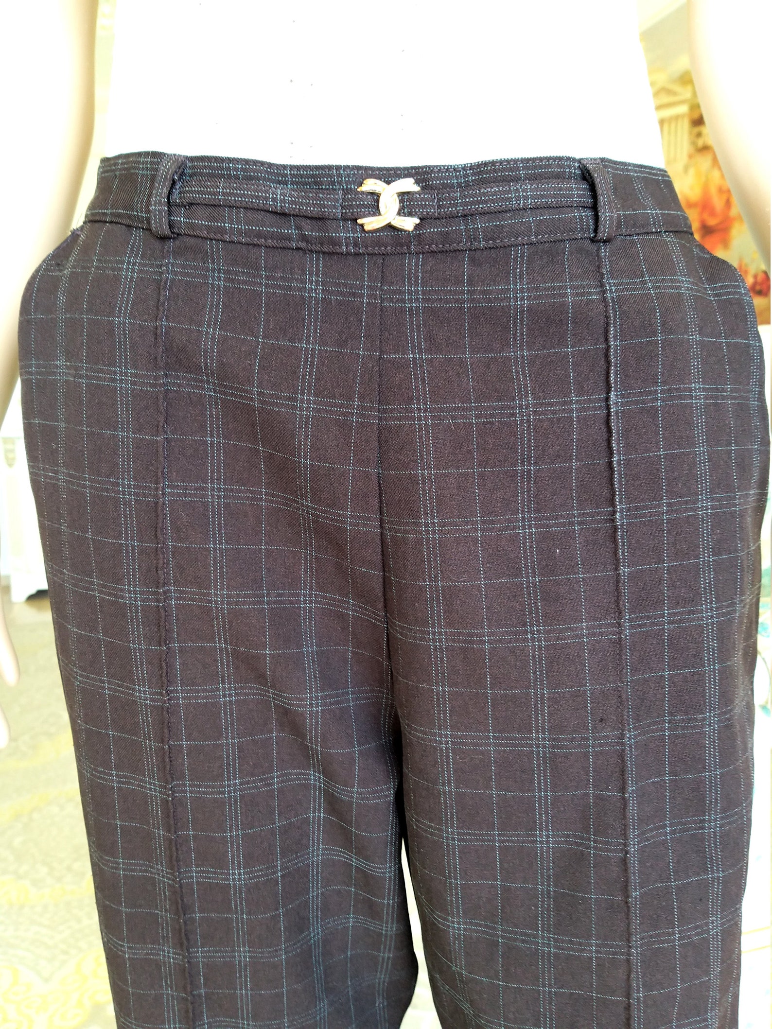 Retro Pants womens Pants womens Plaid Pants Checkered Pants | Etsy