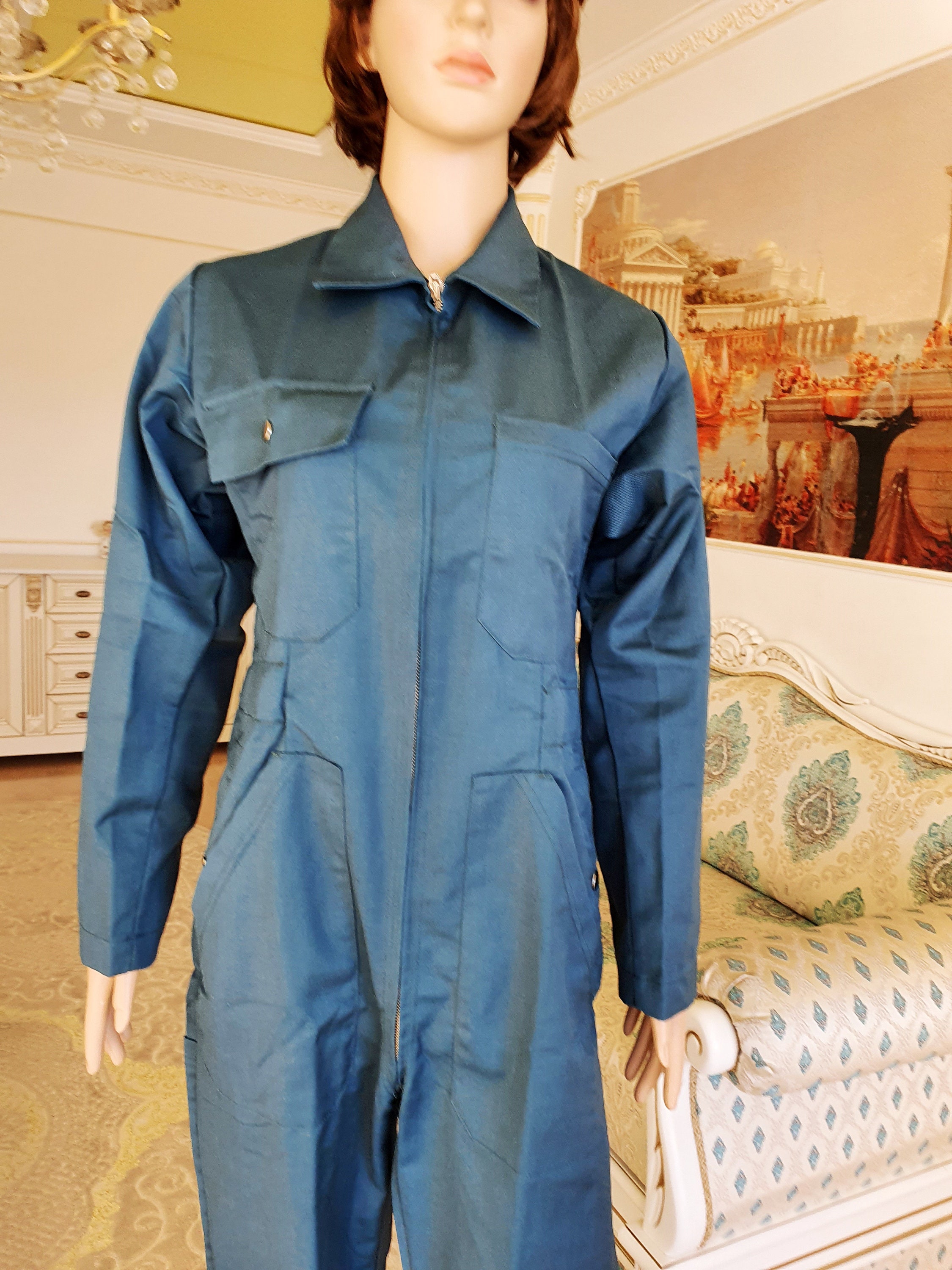 One Piece Green Coveralls Vintage Green Jumpsuit Womens | Etsy