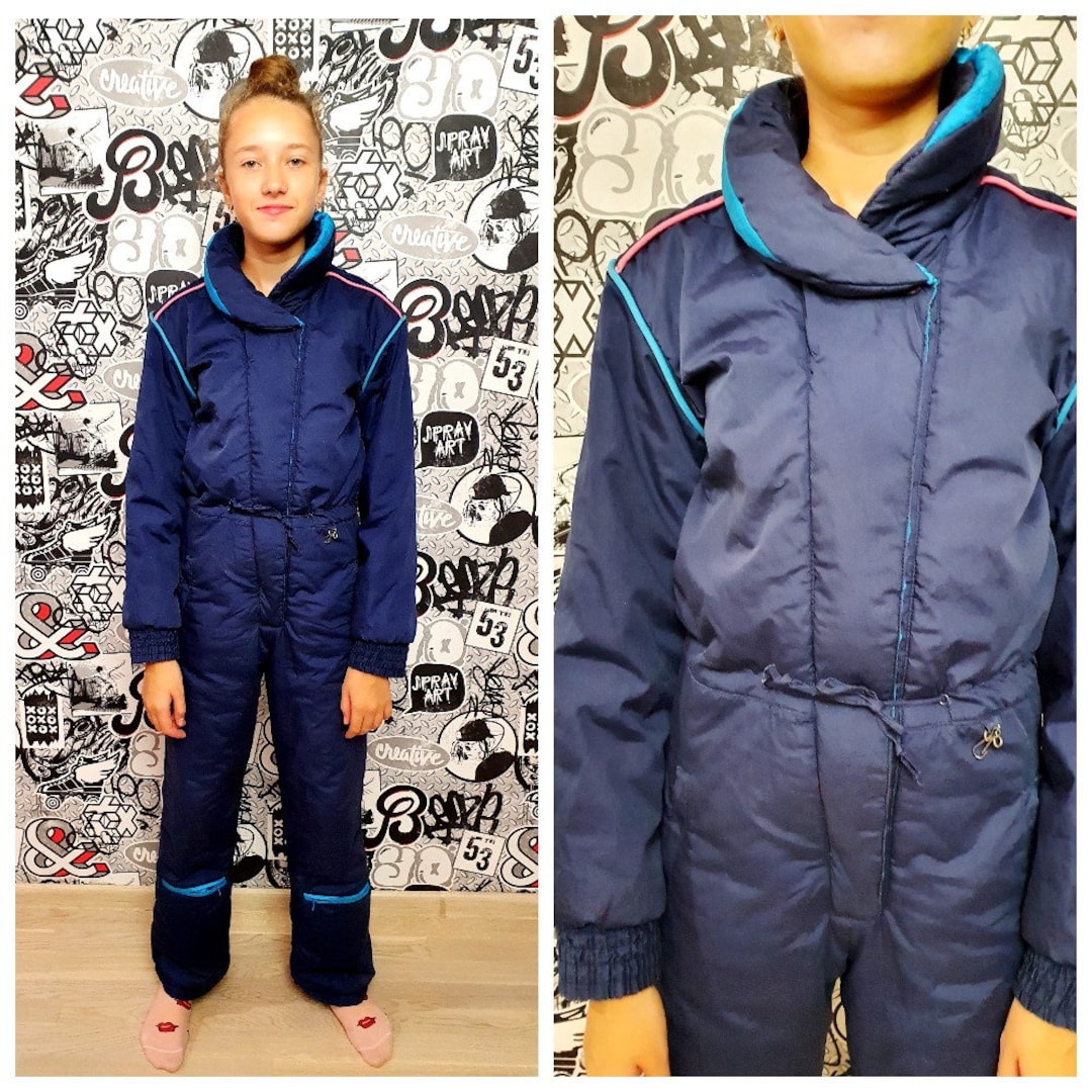 Blue Ski Suit Girl Ski Suit 90 Ski Suit Kids Ski Suit Mountain Clothing ...