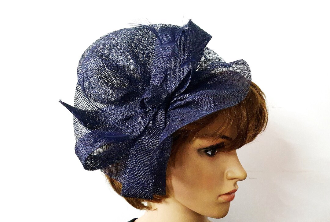 Church Hat Navy Blue Formal Hats Derby Hat Women Hat Retro Hat Retro ...