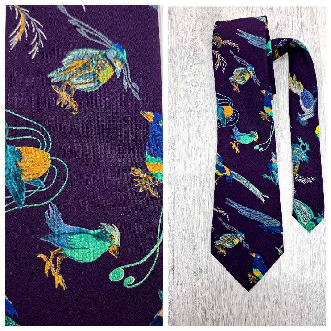 Purple Tie Bird Print Tie Teacher Gift Teacher Tie Collectible Tie ...