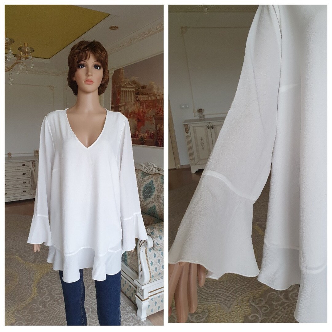 Transparent Blouse Ivory Ruffle Blouse Poet Blouse Formal Blouse Pirate ...