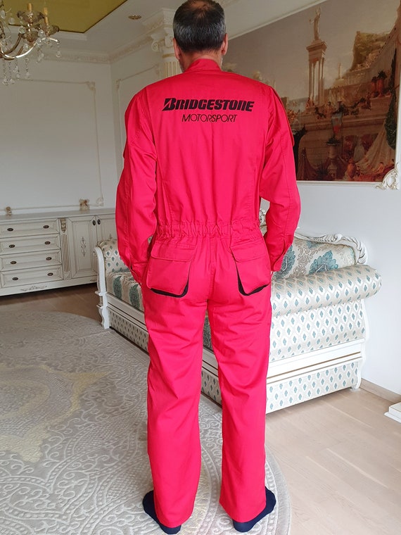 One Piece red Coveralls vintage red Jumpsuit mens Ove… - Gem