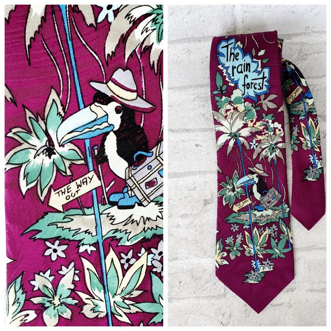 Crow Print Tie Raven Tie Mens Accessories Bird Necktie Crow Necktie ...