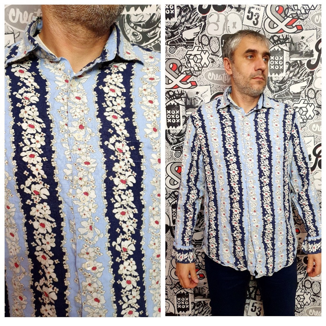 Mens Shirt Floral Print Floral Shirt Mens Pattern Shirt Mens - Etsy