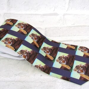 Animal Tie Animal Necktie Tiger Print Tie Vintage Mens Necktie Mens Tie ...