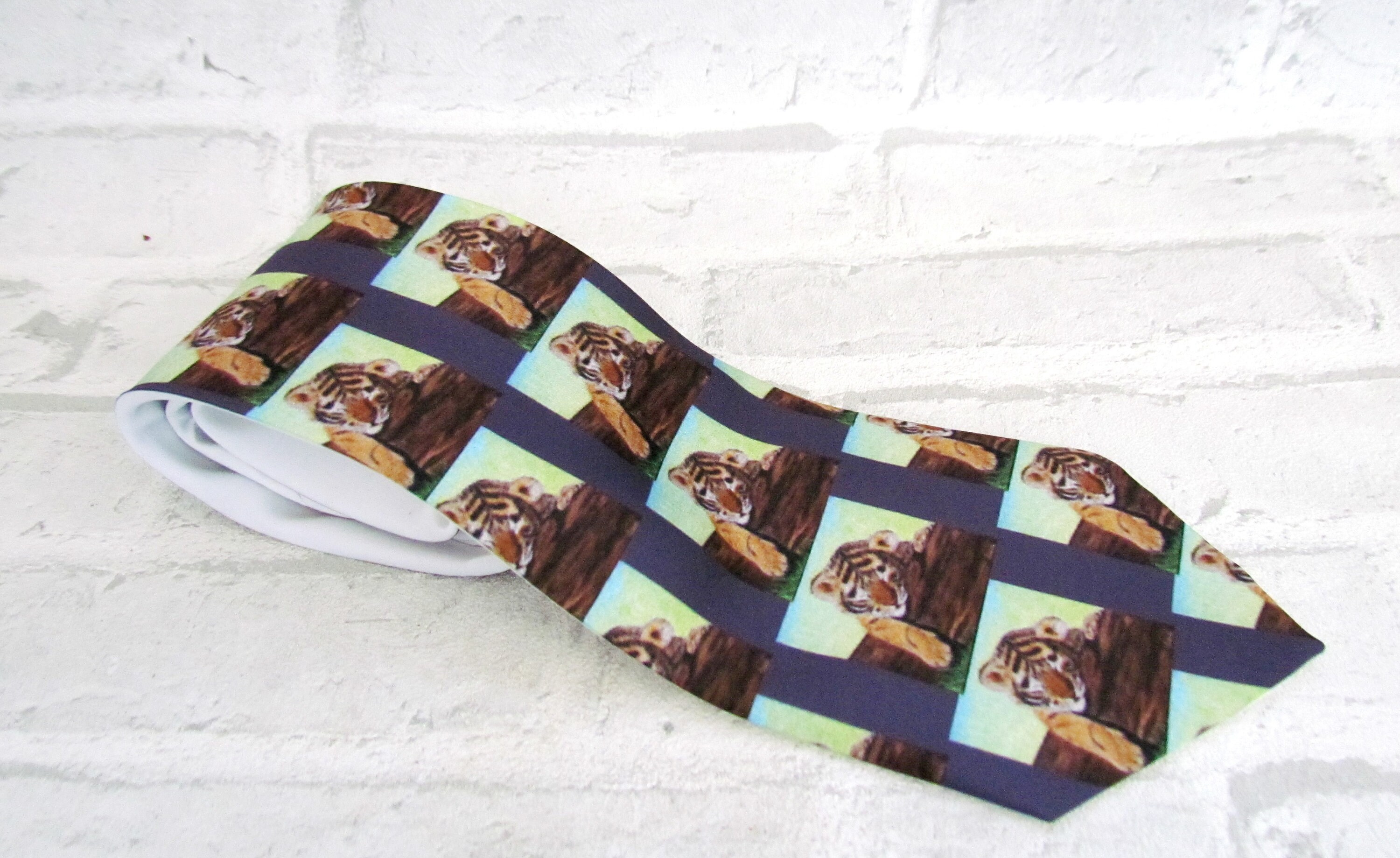 Animal Tie Animal Necktie Tiger Print Tie Vintage Mens Necktie | Etsy
